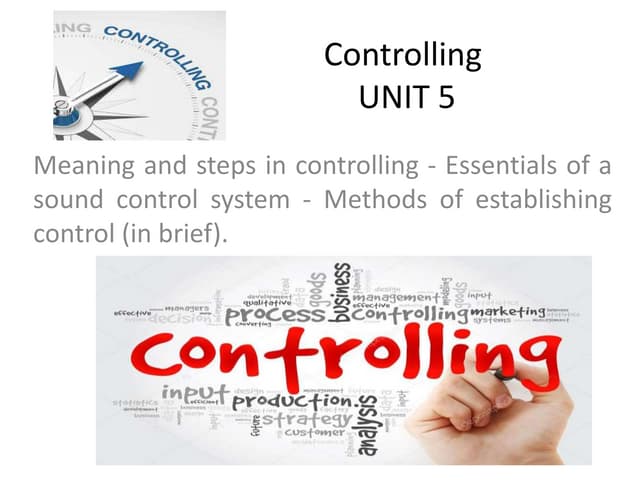 Principles of Management Controlling | PPTX