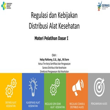 MPD 1 Regulasi dan Kebijakan Distribusi Alat Kesehatan - Bu Helsy | PDF