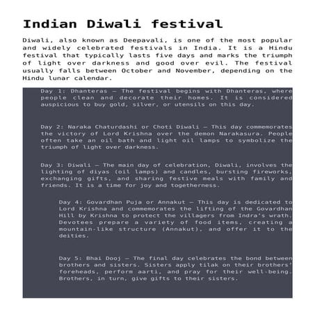 Indian Diwali festival | PDF