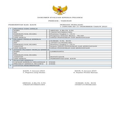 Contoh Pembuatan SKP Guru pada Ekinerja BKN | PDF