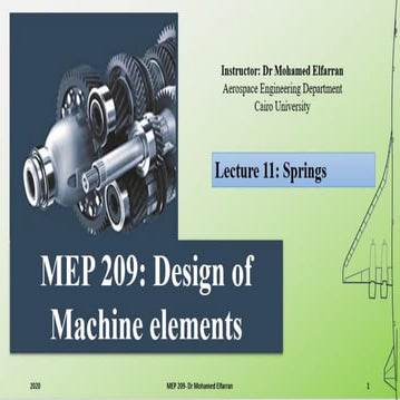 Mpe 209 lec 11 springs | PDF