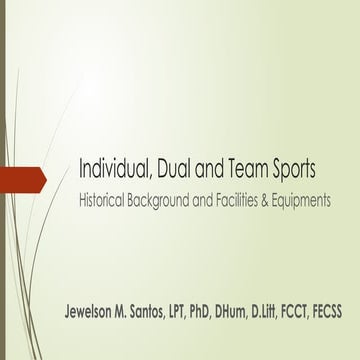 Individual, Dual, and Team Sports Presen | PPTX