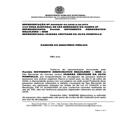 Parecer MP eleitoral PMDB | PDF
