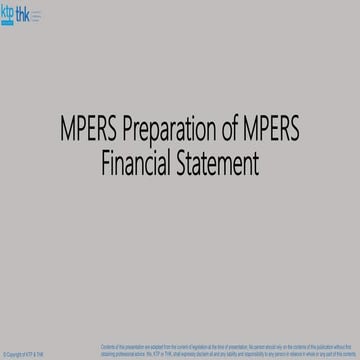 MPERS: Preparation of MPERS financial statement | PPTX