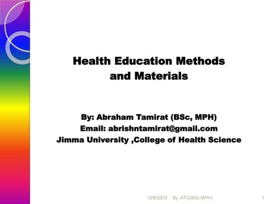 Health education principles and concepts | PPTX