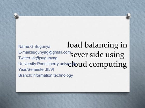 Load balancing in cloud computing.pptx | Cloud Computing | Internet