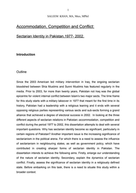 Sectarianism-in-pakistan, history's of Pakistan | PPT