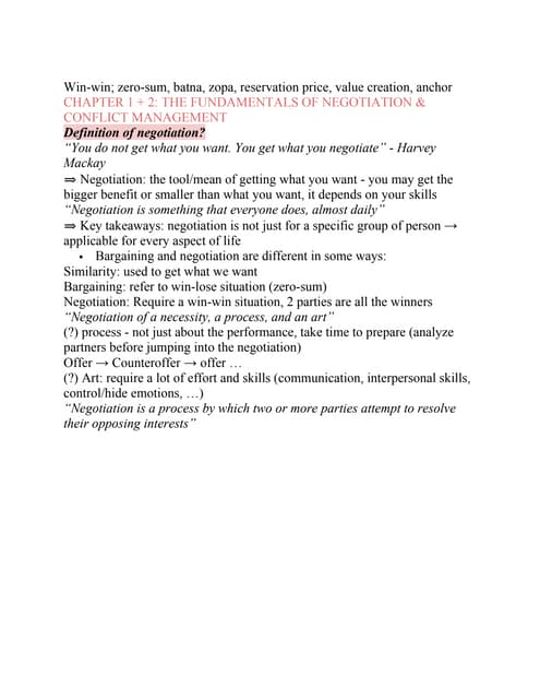Fundamentals of negotiation and conflict management | PDF Fundamentals of negotiation and conflict management | PDF