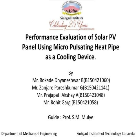Micro pulsating heat pipe | PPTX