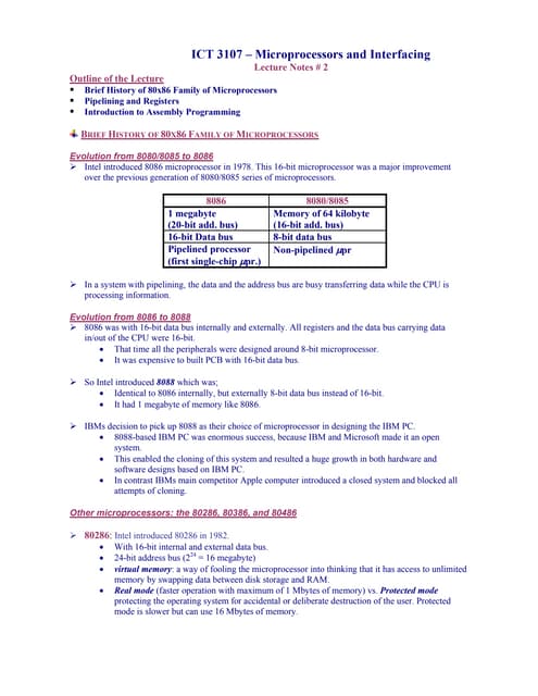 Microprocessor Lecture 2 Pdf