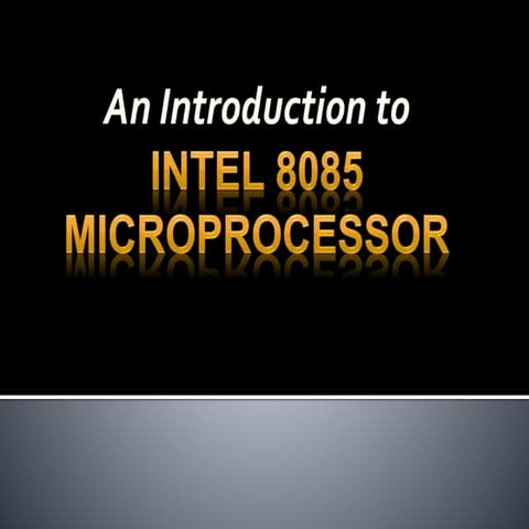 Intel 8085 mp | PPT | Free Download