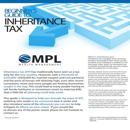 MPL guide to IHT planning (2011) | PDF