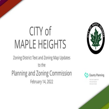 City of Maple Heights Zoning District Text and Zoning Map Updates | PDF ...