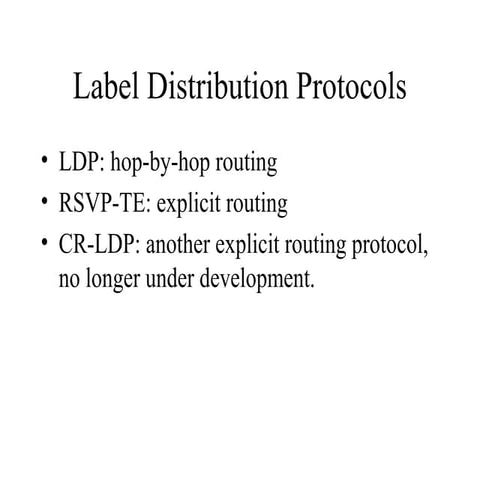 Label Distribution Protocols For Mpls Fec Ppt 