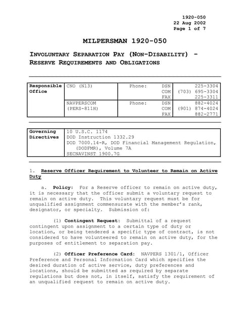 Type duty assignment codes | PPT