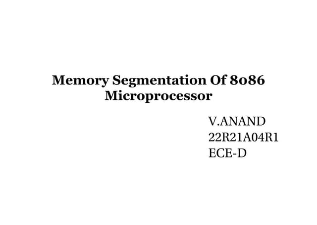 8086 memory segmentation | PDF