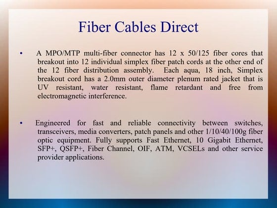 Fiber cables direct edge | PDF