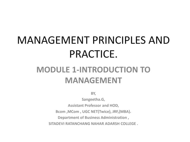 Organization and Management Lesson 4 presentation | PPTX