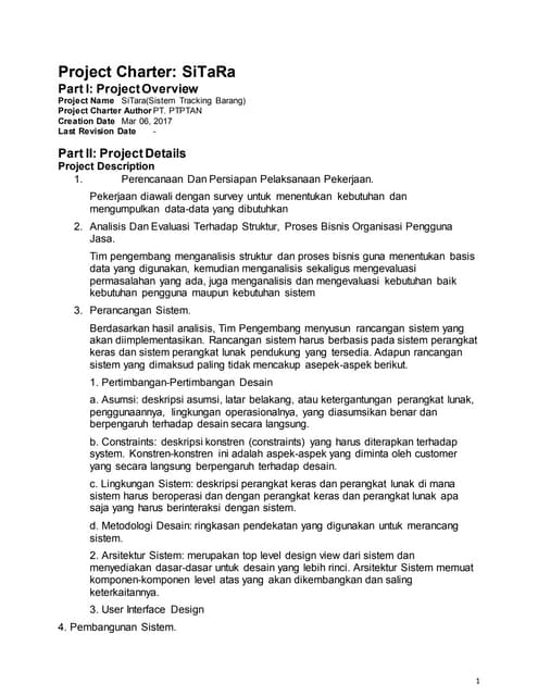 Project charter | PDF