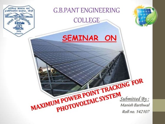 Solar Pv Model With Mppt P And O Method Ppt
