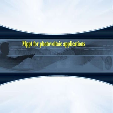 mppt for photovoltaic applications ppth | PPT