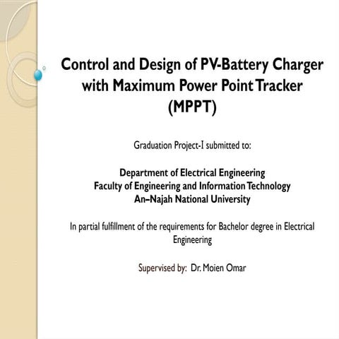 Control and Design of PV-Battery Charger with Maximum Power Point ...