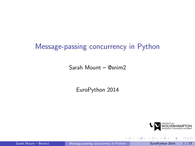 Message Passing Concurrency In Python Ppt