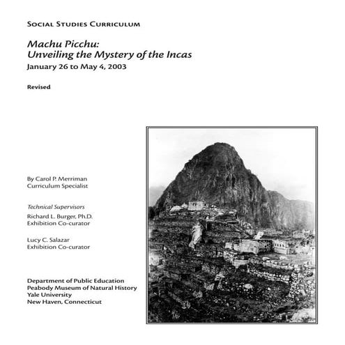 Machu Picchu: Unveiling the Mystery of the Incas | PDF