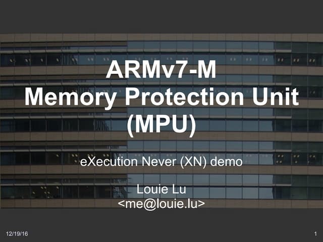 Armv7 M Mpu Memory Protection Unit Xn Example Pdf Operating Systems Computer Software