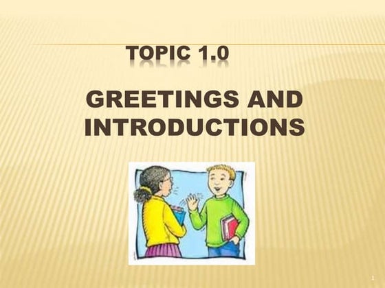 Unit 1 - conversation course - greetings | PPTX