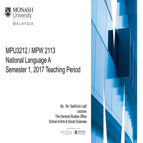 MPU3123/MPW2113 National Language A | PPT
