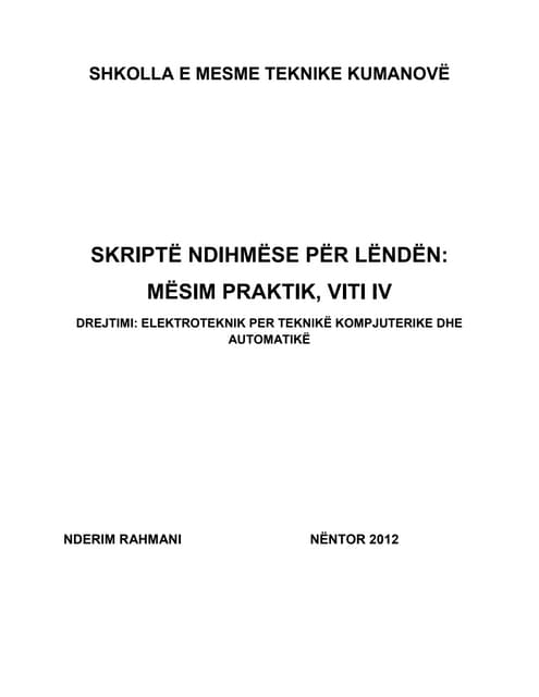 Kompjuteri, Historiku i tij dhe pjeset harduerike te tij ( CPU ...