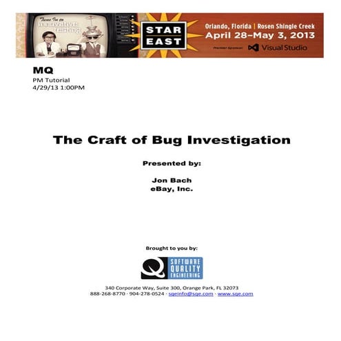 The Craft of Bug Investigation | PDF