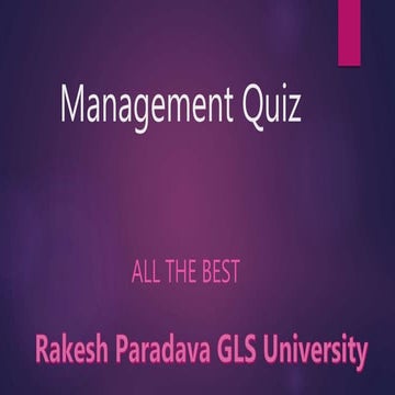 Management Quiz | PPT