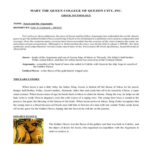 Jason and the Argonauts | PDF