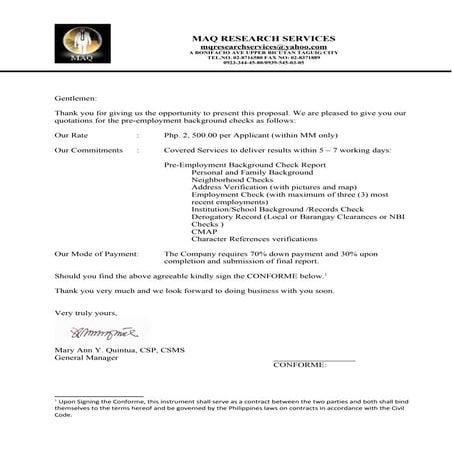 Mquintua Research Services Proposal Cp | DOC