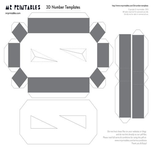 Mr printables-3d-number-templates | PDF