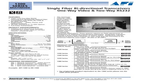 American Fibertek RR-188 Data Sheet | PDF