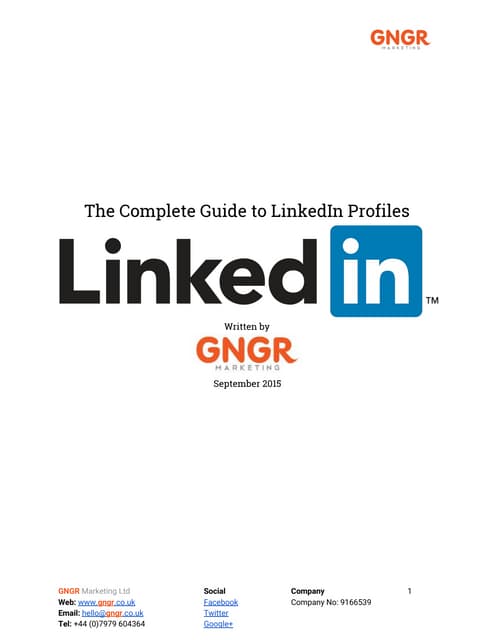 How to create a LinkedIn profile | PDF