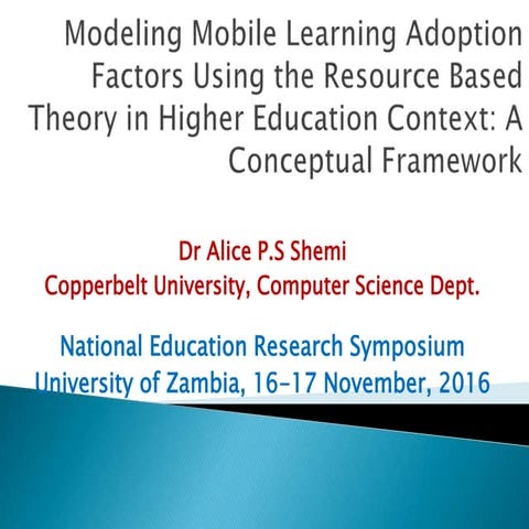 Modeling Mobile Learning Adoption Factors in Higher Education Using ...