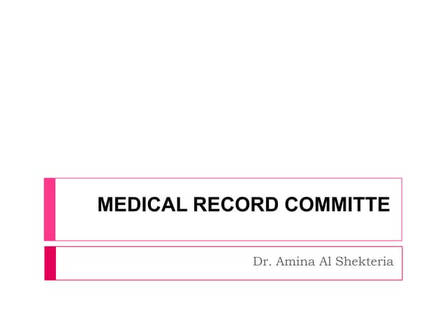 Org and management of medical record dept. | PDF