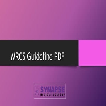 MRCS Guideline, How to Take preparation for MRCS Exam | PDF