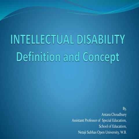 Definition of Intellectual Disability | PPT