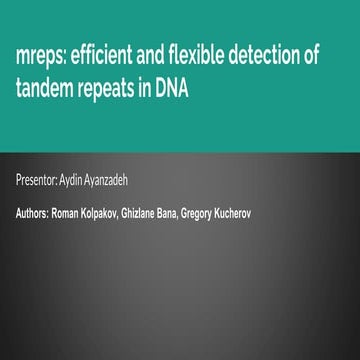 Mreps efficient and flexible detection of tandem repeats in dna | PPT
