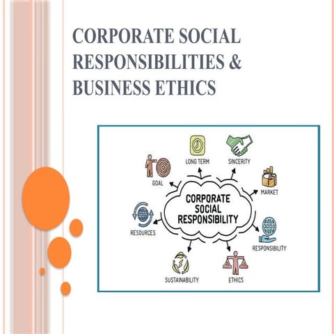 Corporate Social Responsibilities & Business Ethics | PPTX