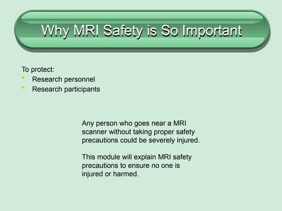 MRI Safety Basics | PPTX