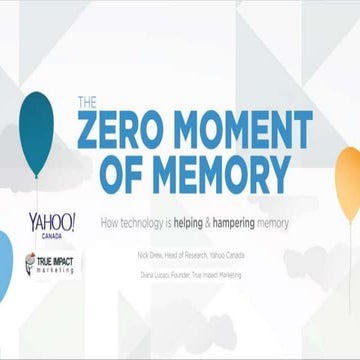 The Zero Moment of Memory: how technology affects our ability to ...
