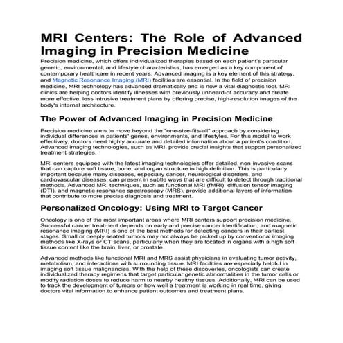 MRI Centers_ The Role of Advanced Imaging in Precision Medicine.docx