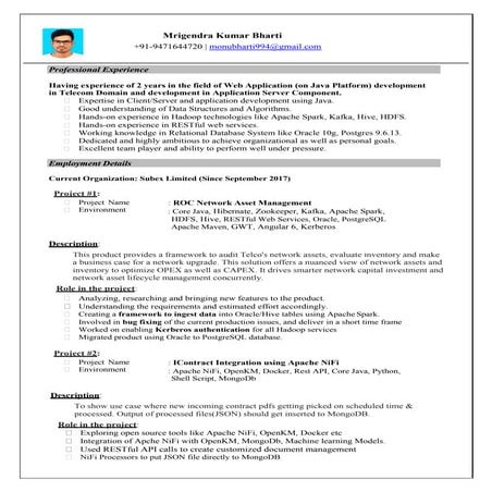 Mrigendra kumar bharti resume | PDF