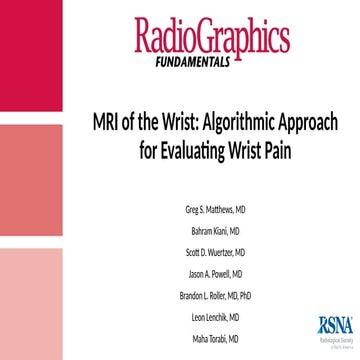 MRI of the Wrist Algorithmic Approach for Evaluating Wrist Pain.pptx